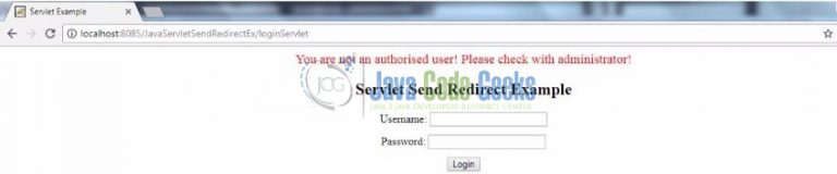 Java Servlet Sendredirect Example Java Code Geeks