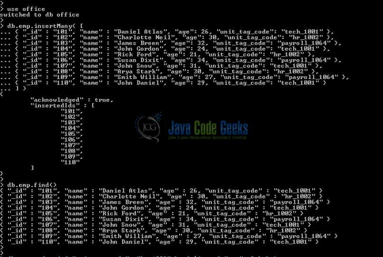 Mongodb Field Update Operators Tutorial Java Code Geeks